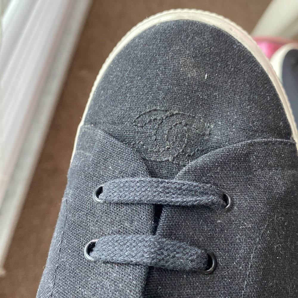 Authentic Chanel Sneakers With Double C Stitching On … - Gem